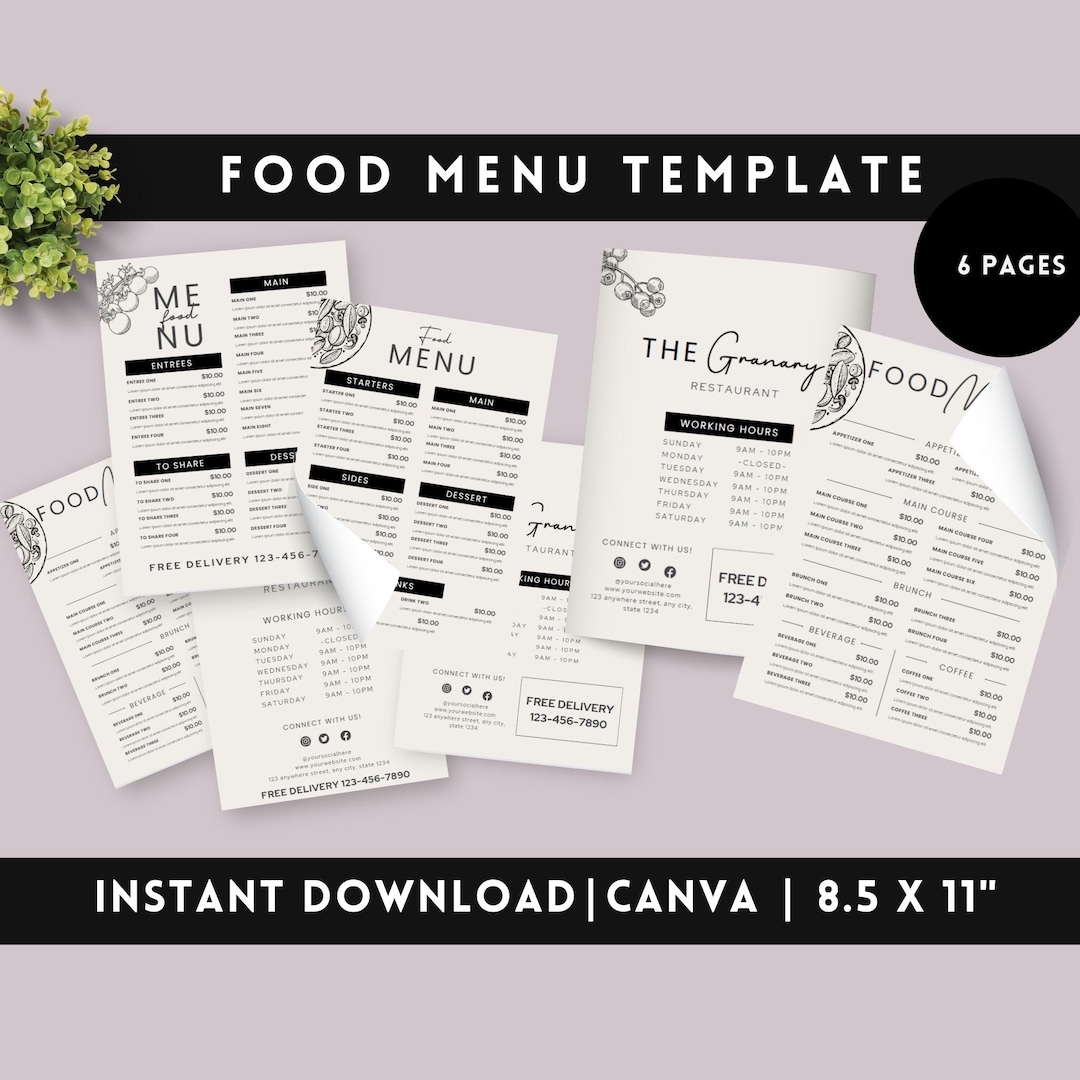 Fast Food Menu Template Modern Food Menu Template Food Truck Menu ...