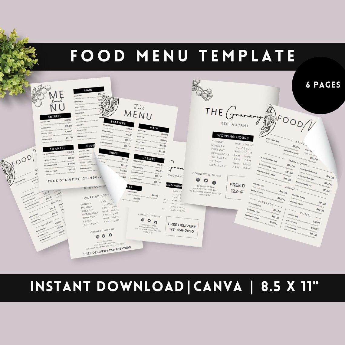 Fast Food Menu Template Modern Food Menu Template Food Truck Menu ...