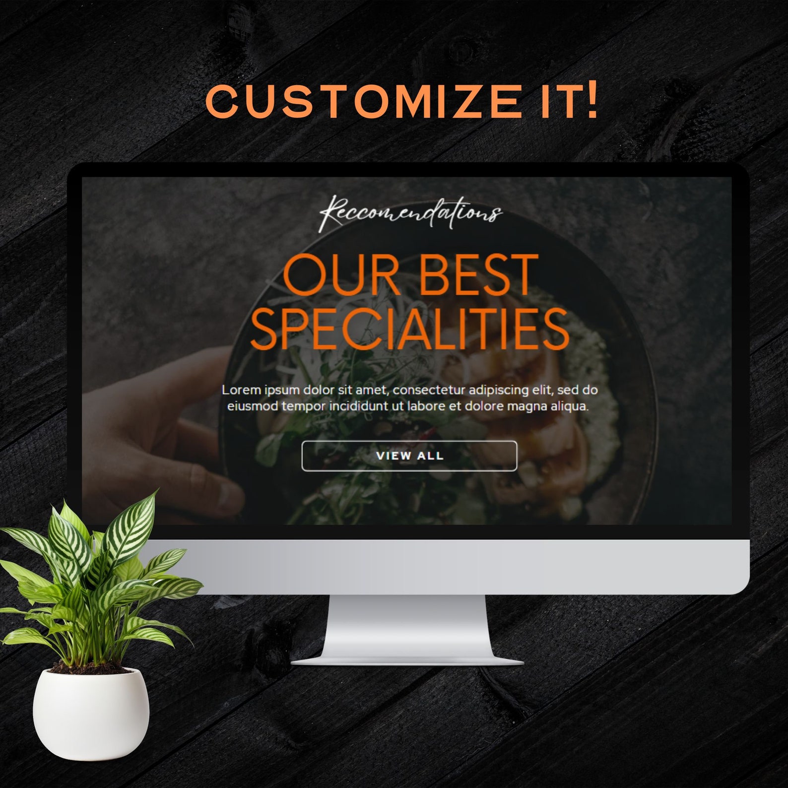Restaurant Canva Website Template Chef Sales Page Takeaway Food Menu ...