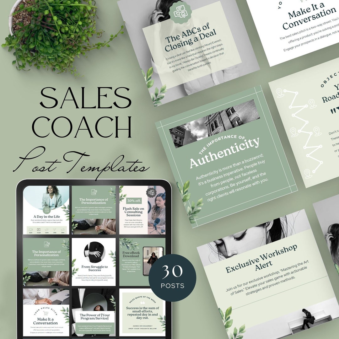 Sales Coach Instagram Posts Canva Template Social Media Marketing ...