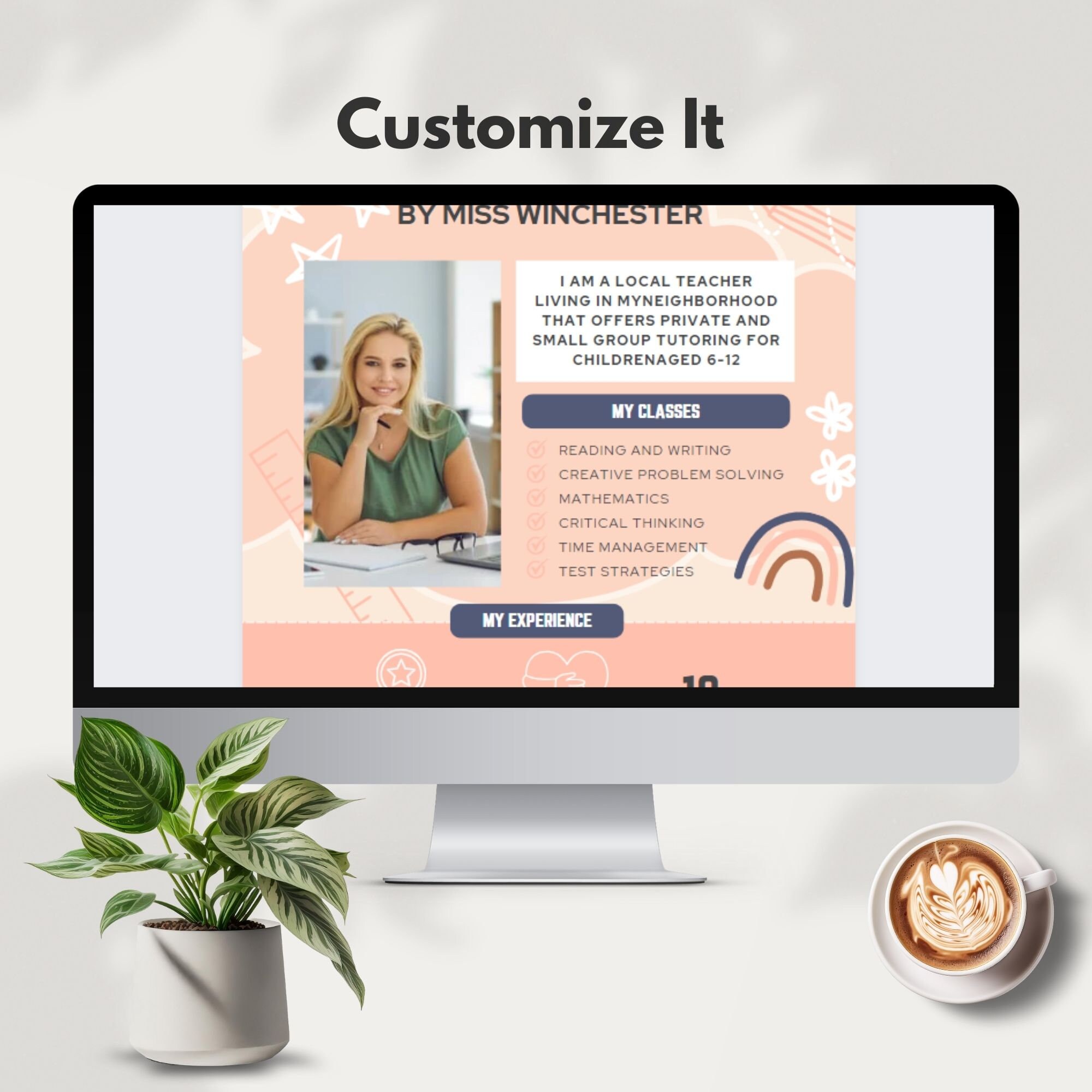 Tutoring Flyer Canva Summer Tutor Flyer Private Teacher Leaflet Online ...