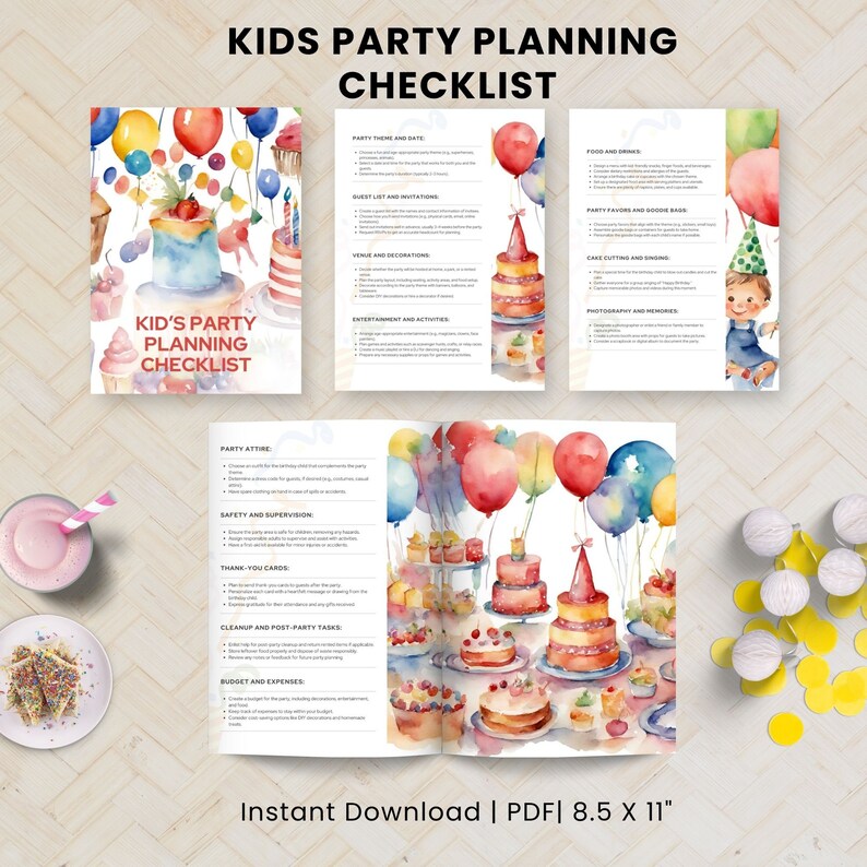 Birthday Party Checklist Kids Event Planner Printable Template Event ...
