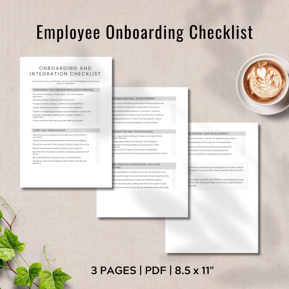 New Employee Onboarding Checklist Employee Onboarding Packet Employee ...