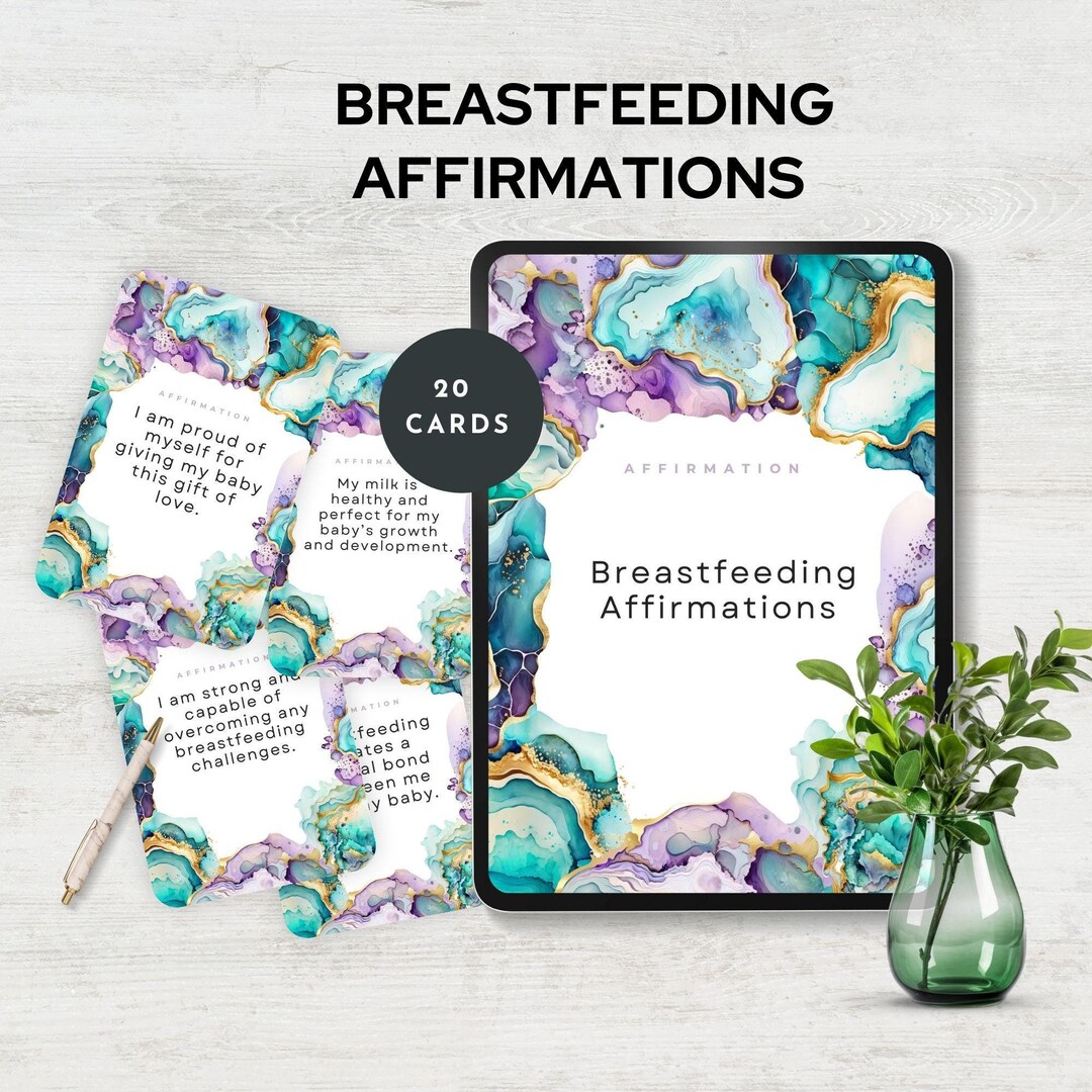 Breastfeeding Affirmation Cards for New Moms Gift Positive Pregnancy ...