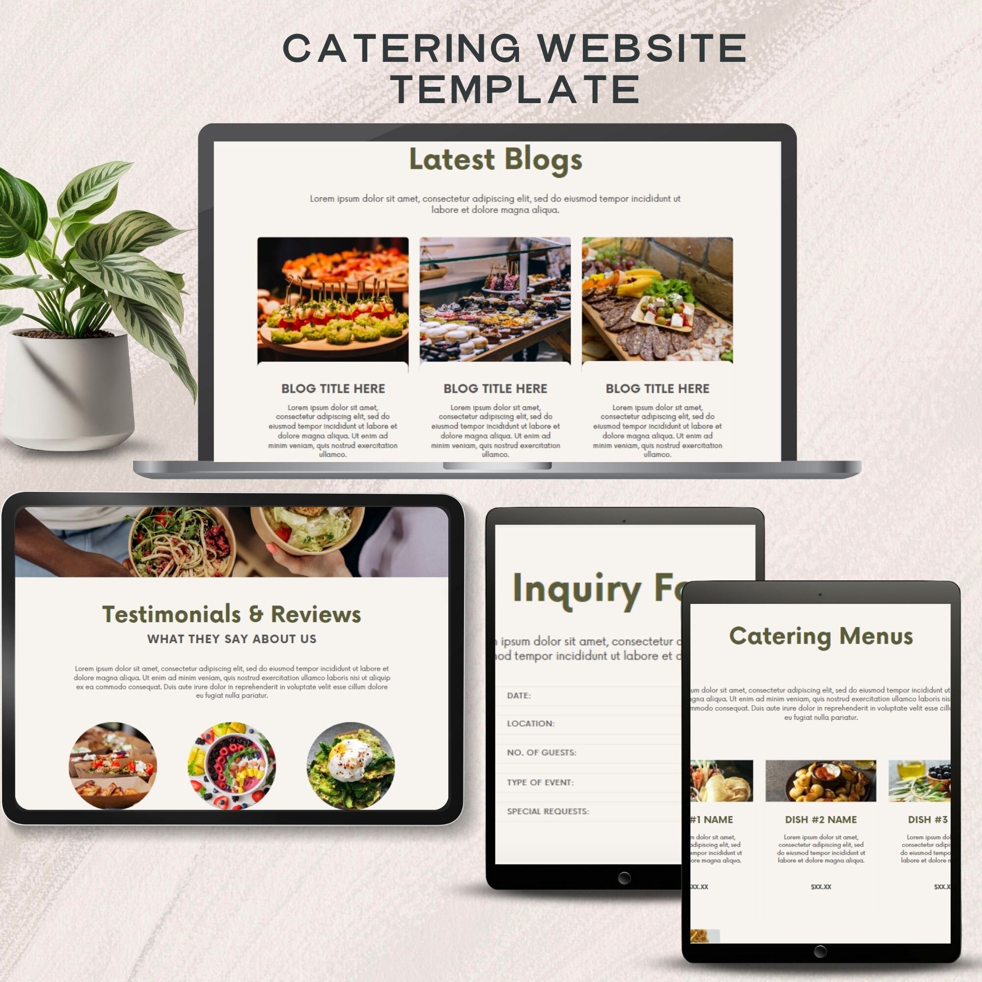 Catering Website Template Canva Food Catering Business Service Wedding ...