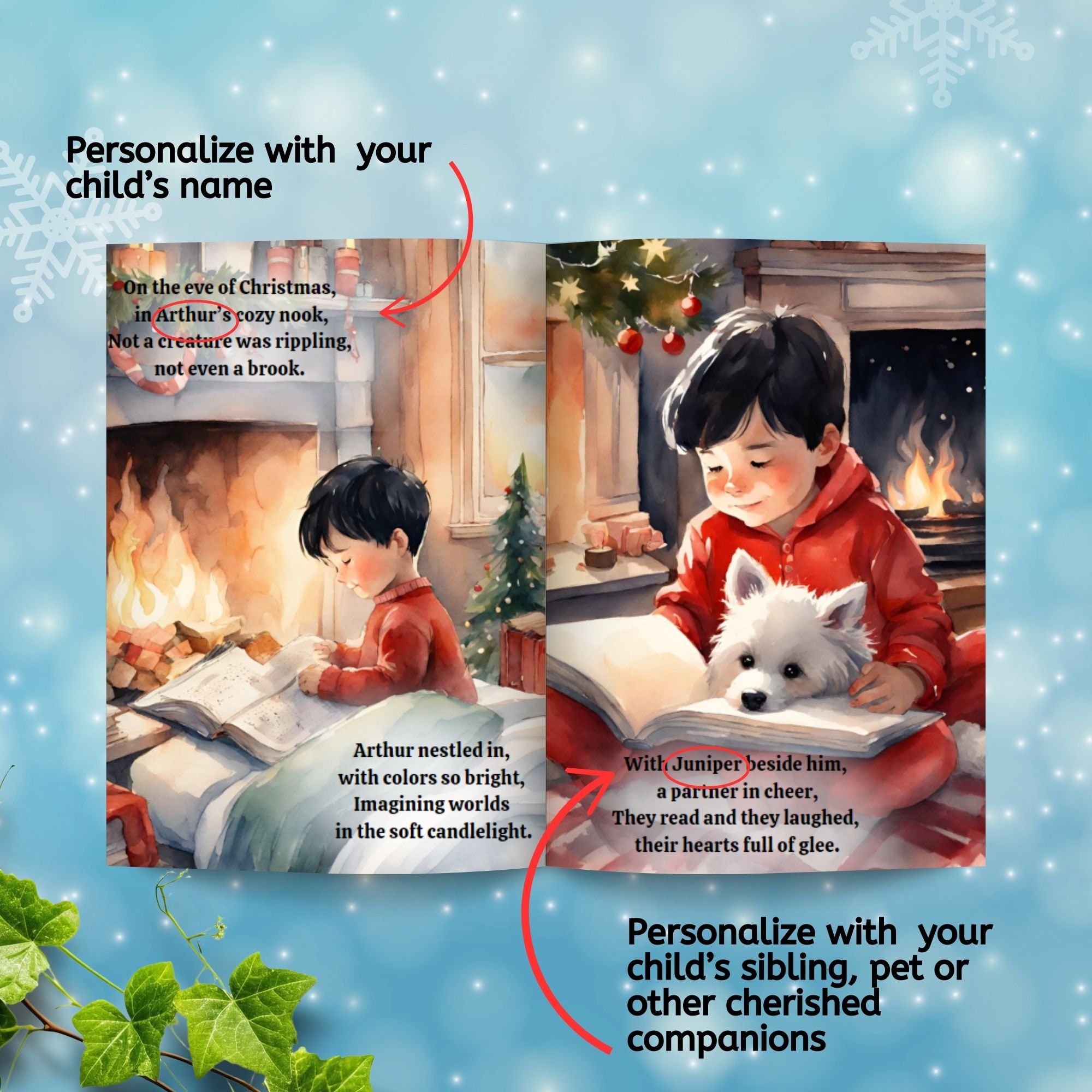 Personalized Night Before Christmas Book Custom Xmas Eve Story Children ...