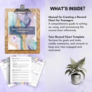 Reward Chart for Teens Sticker Chore Chart Positive Reinforcement ...