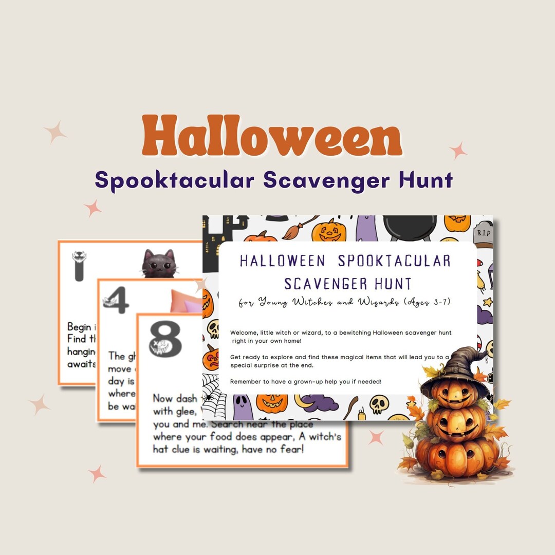 Halloween Scavenger Hunt Activity Printable Indoor Kid Halloween ...