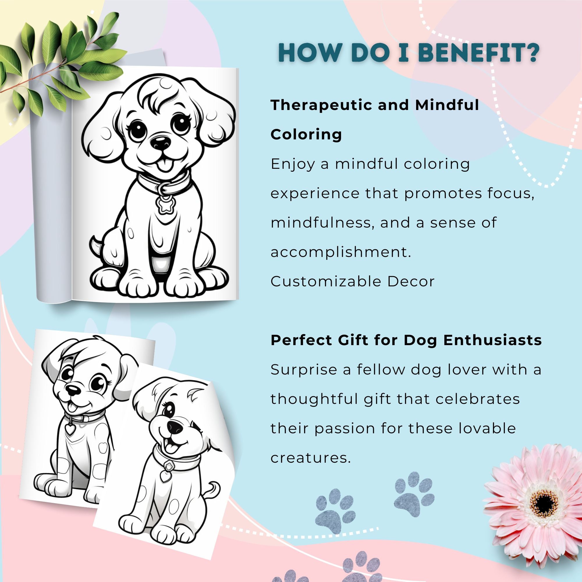 Coloring Pages Dogs Cute Dogs Coloring Book for Kids Stylish Dogs Cute ...