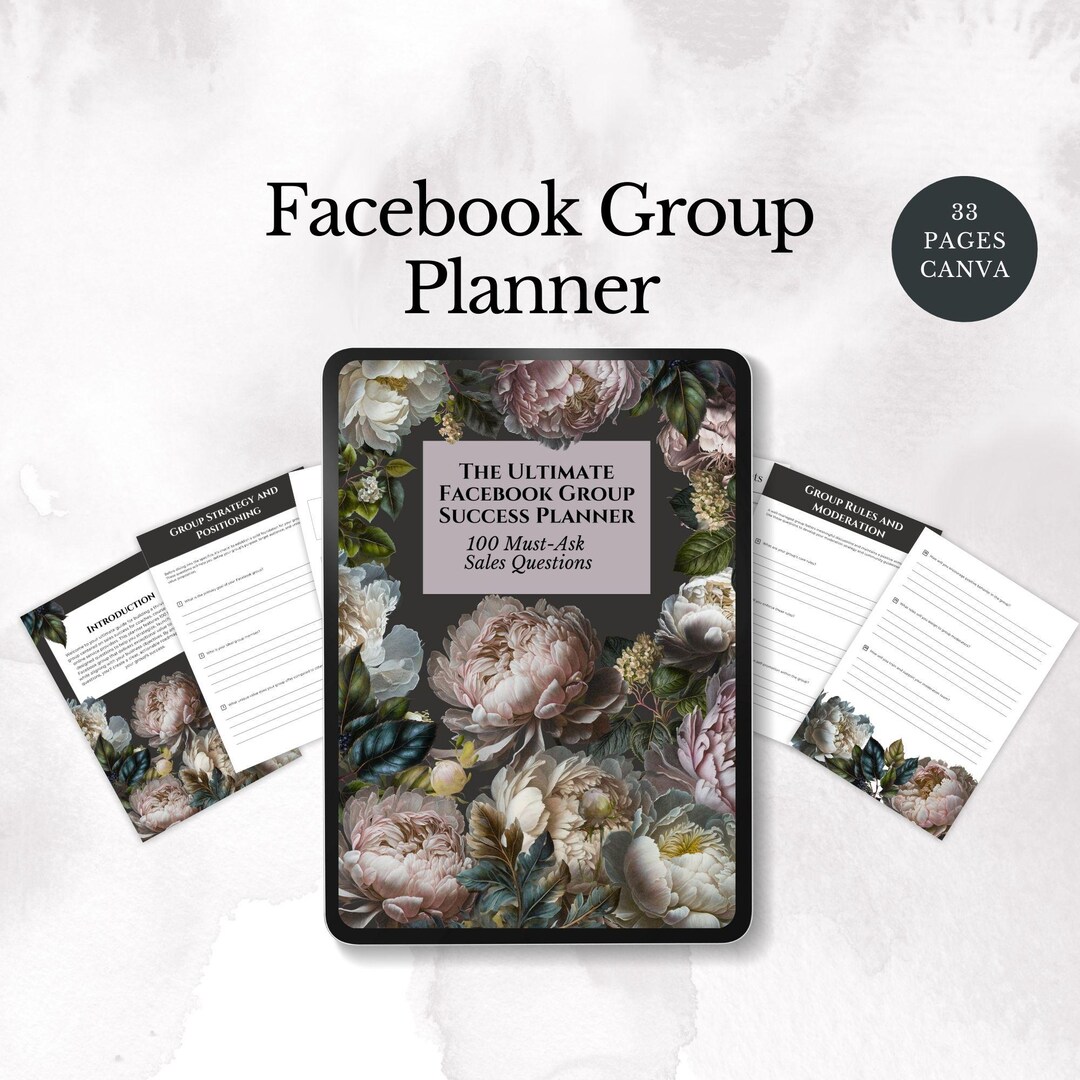 Facebook Group Planner Template Social Media Engagement Workbook Lead ...