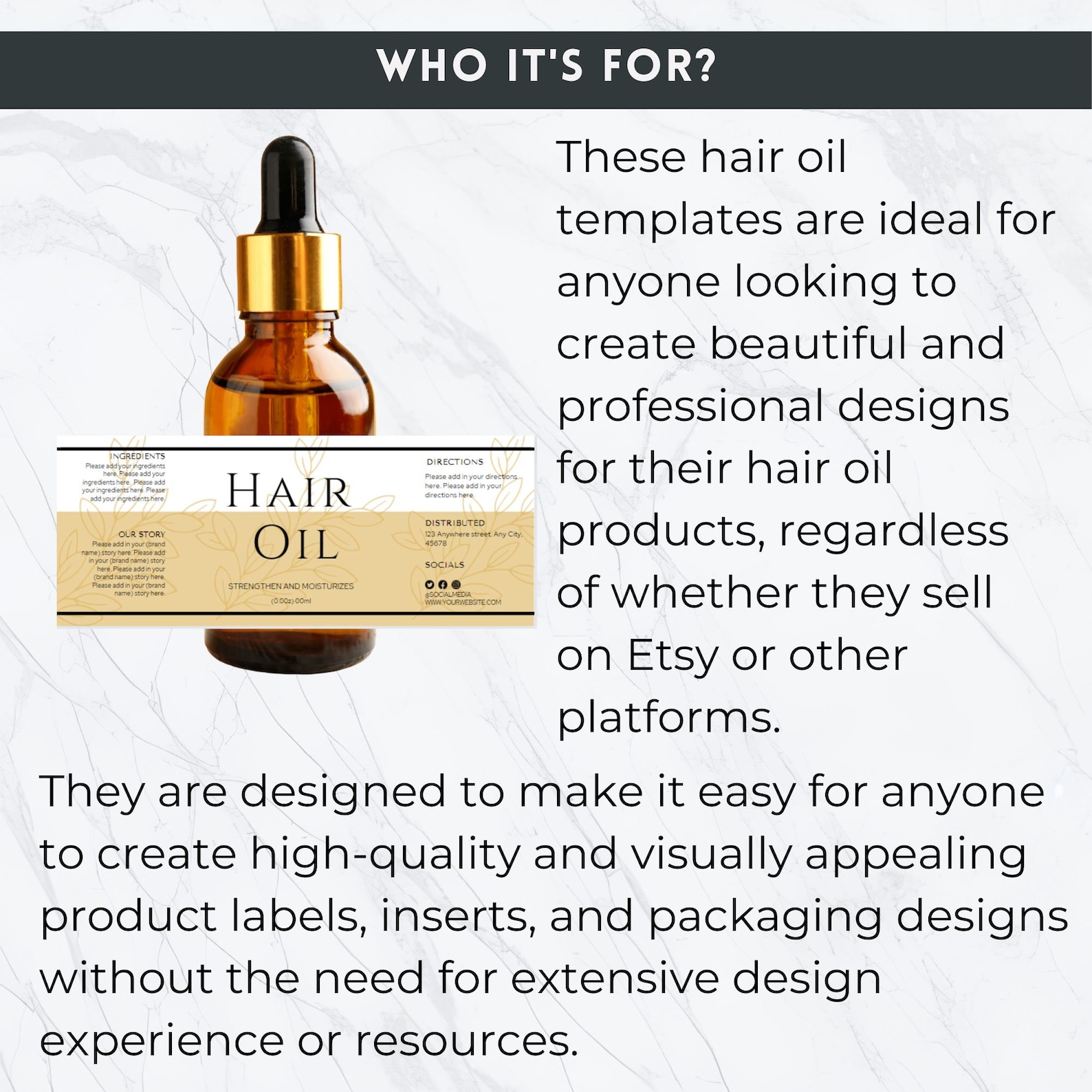 Hair Oil Labels Templates Hair Oil Bottle Label Hair Growth Oil Label ...