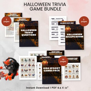 Halloween Trivia Game Bundle Halloween Party Games Kids Spooky ...