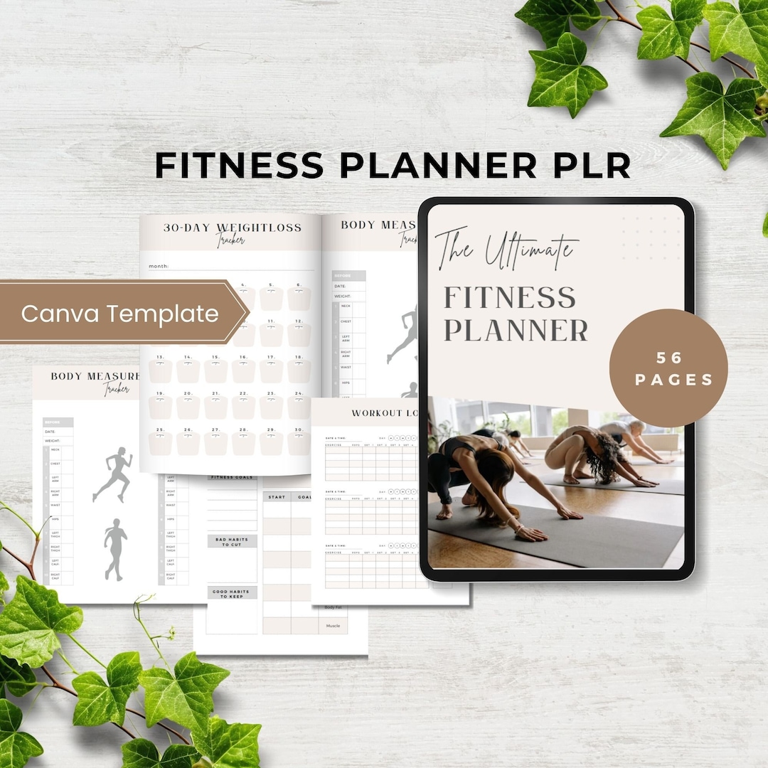 Fitness Planner Plr Digital Product Workout Planner Plr Bundle Wellness ...
