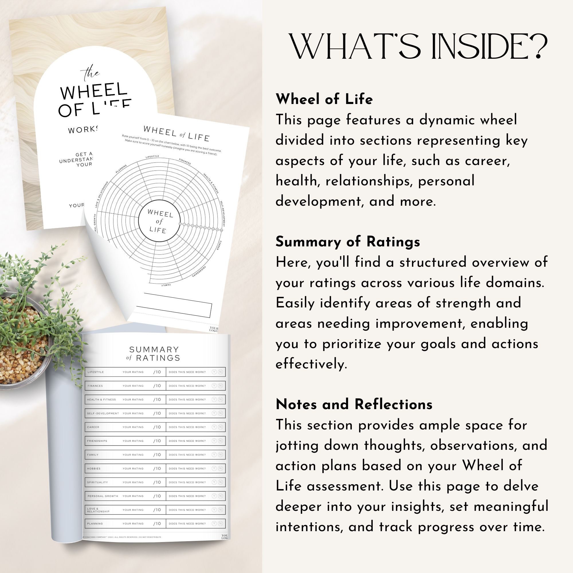Wheel of Life Worksheet Wheel of Balance Life Goal Setting Coaching ...