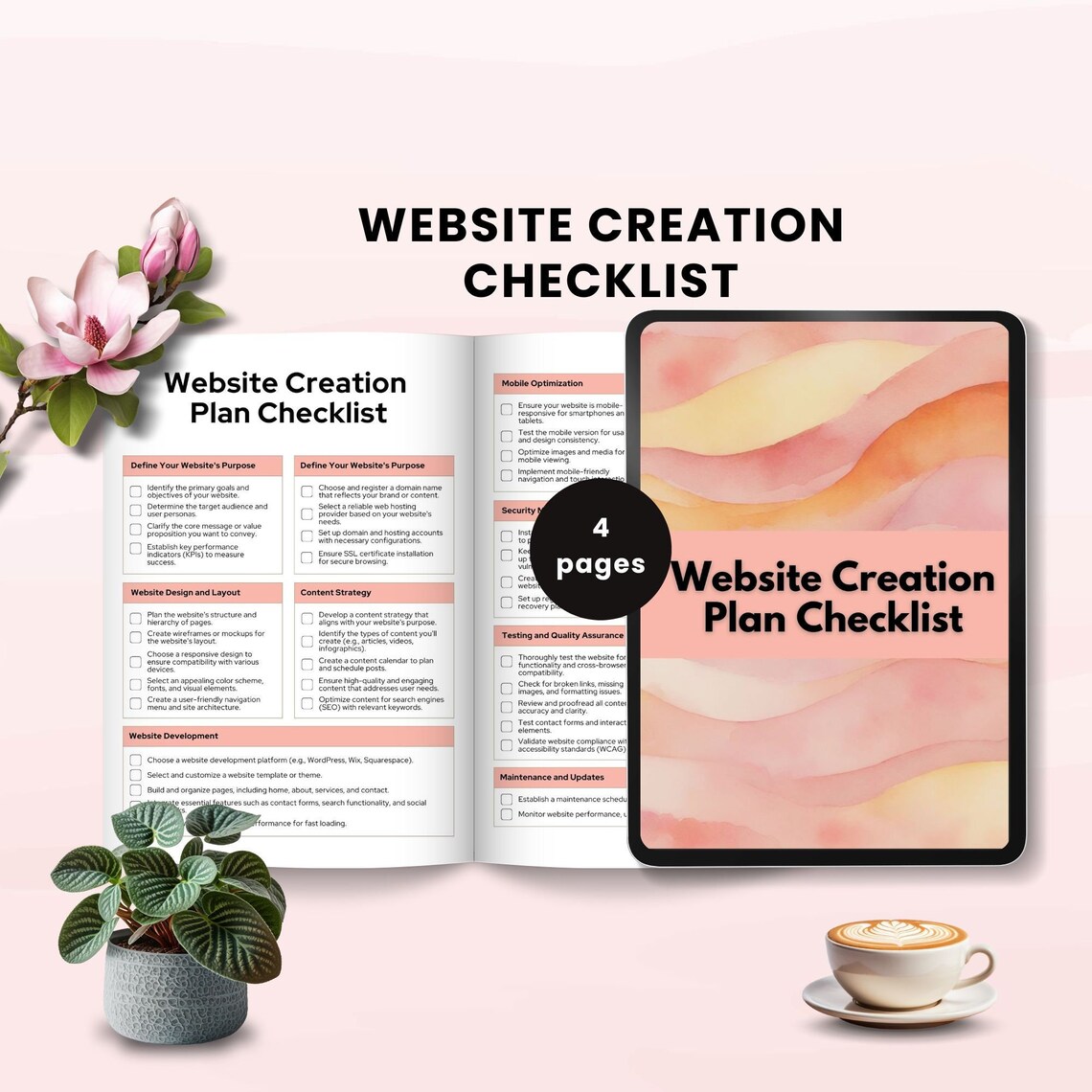 Website Design Checklist for Website Creation Web Site Planner Online ...