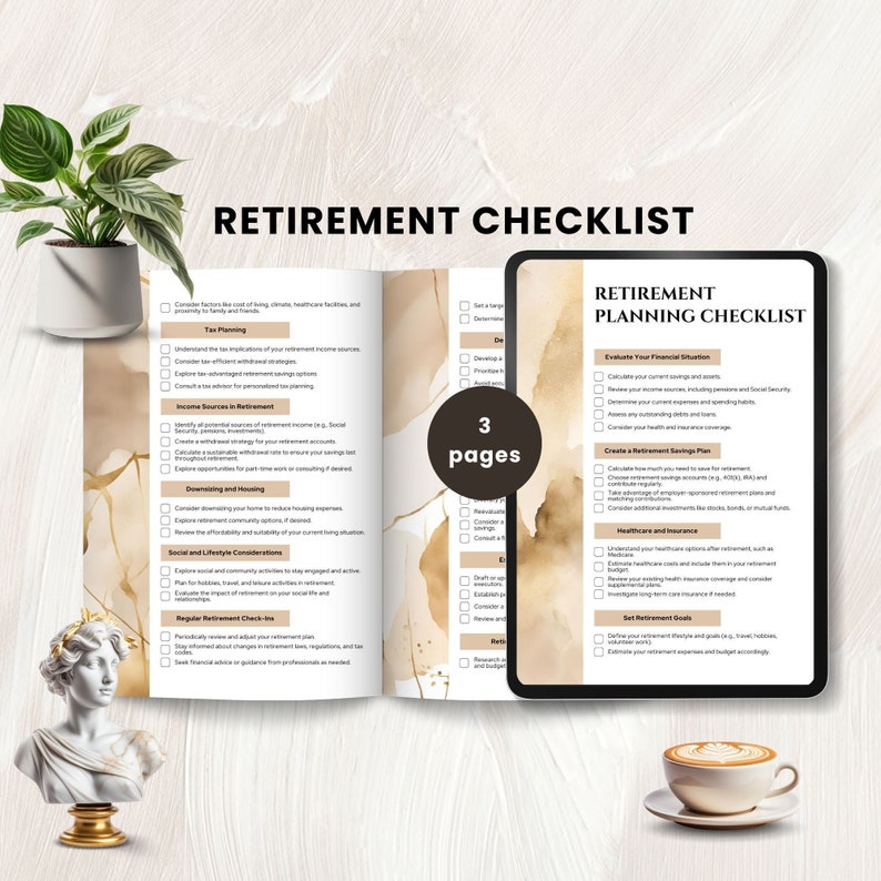 Retirement Checklist Retirement Planner Template Printable Retirement ...