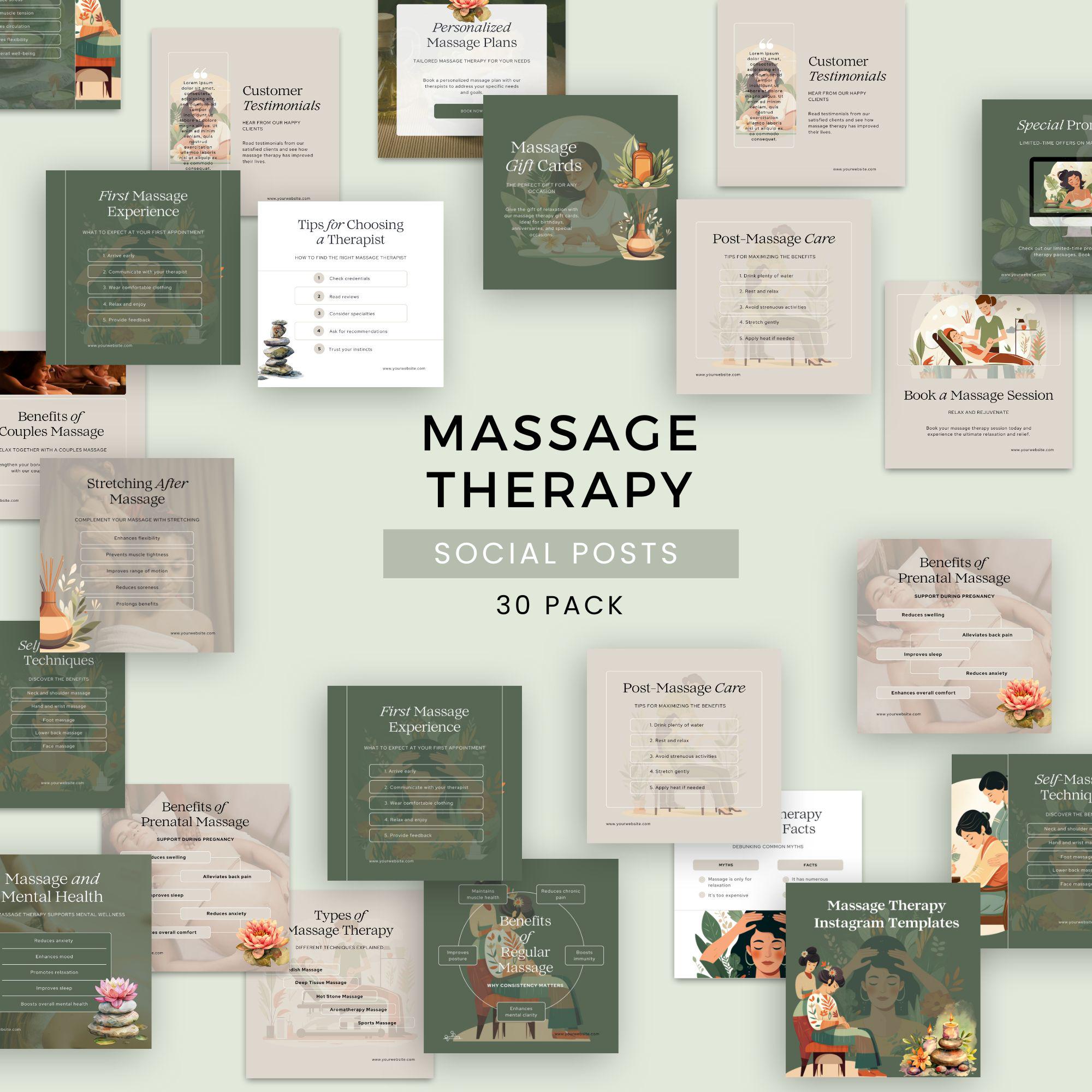 Massage Therapy Instagram Post Social Media Massage Therapist Spa ...
