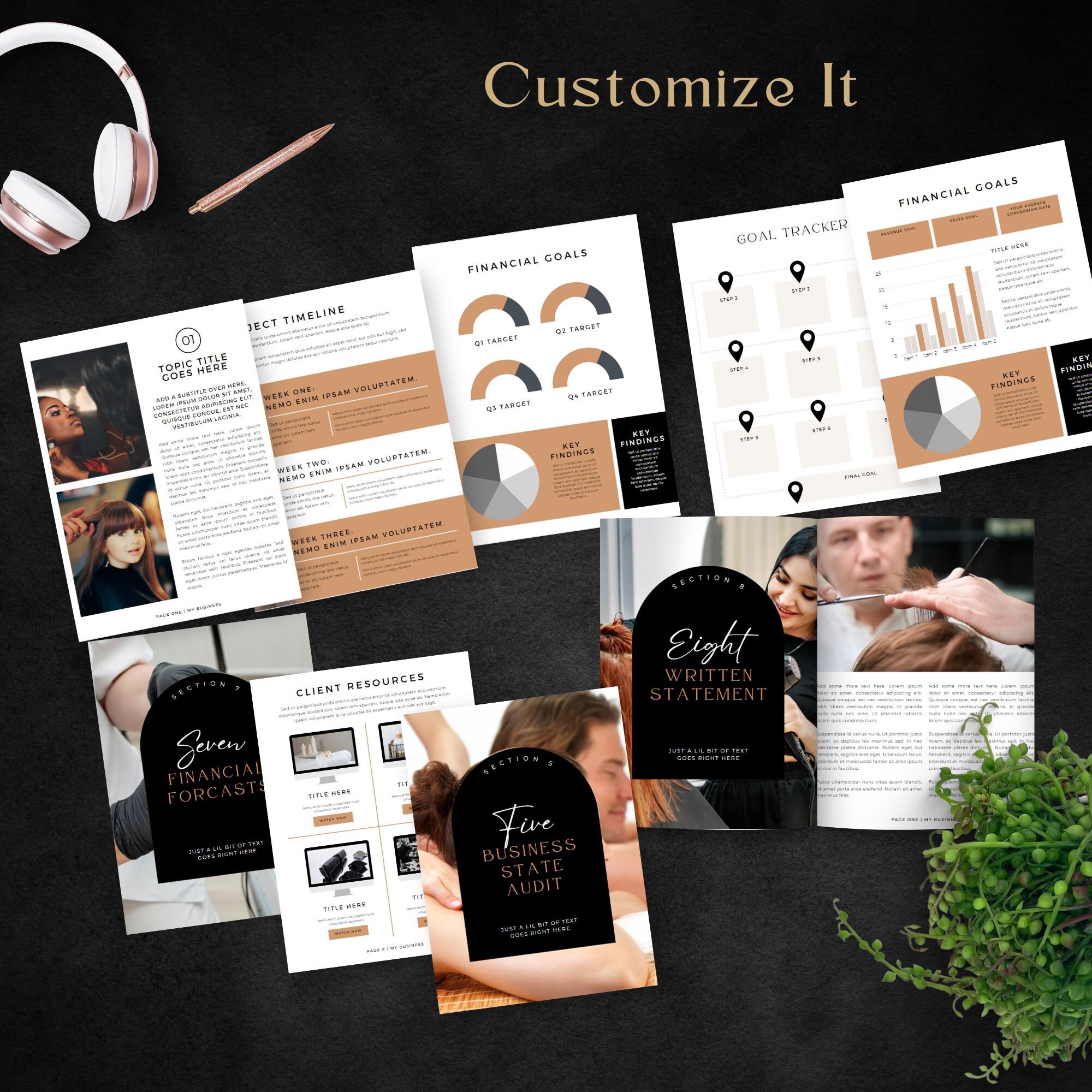 Business Plan for a Beauty Salon Template Canva Hair Nail Skin Salon ...