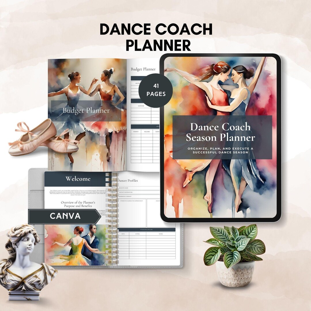 Dance Coach Planner Dancer Teacher Organizer Dancing Instructor Lesson ...