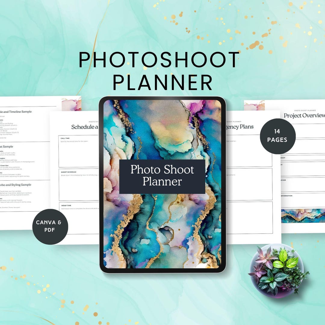 Photoshoot Planner Printable Styled Wedding Photo Shoot Organizer Brand ...