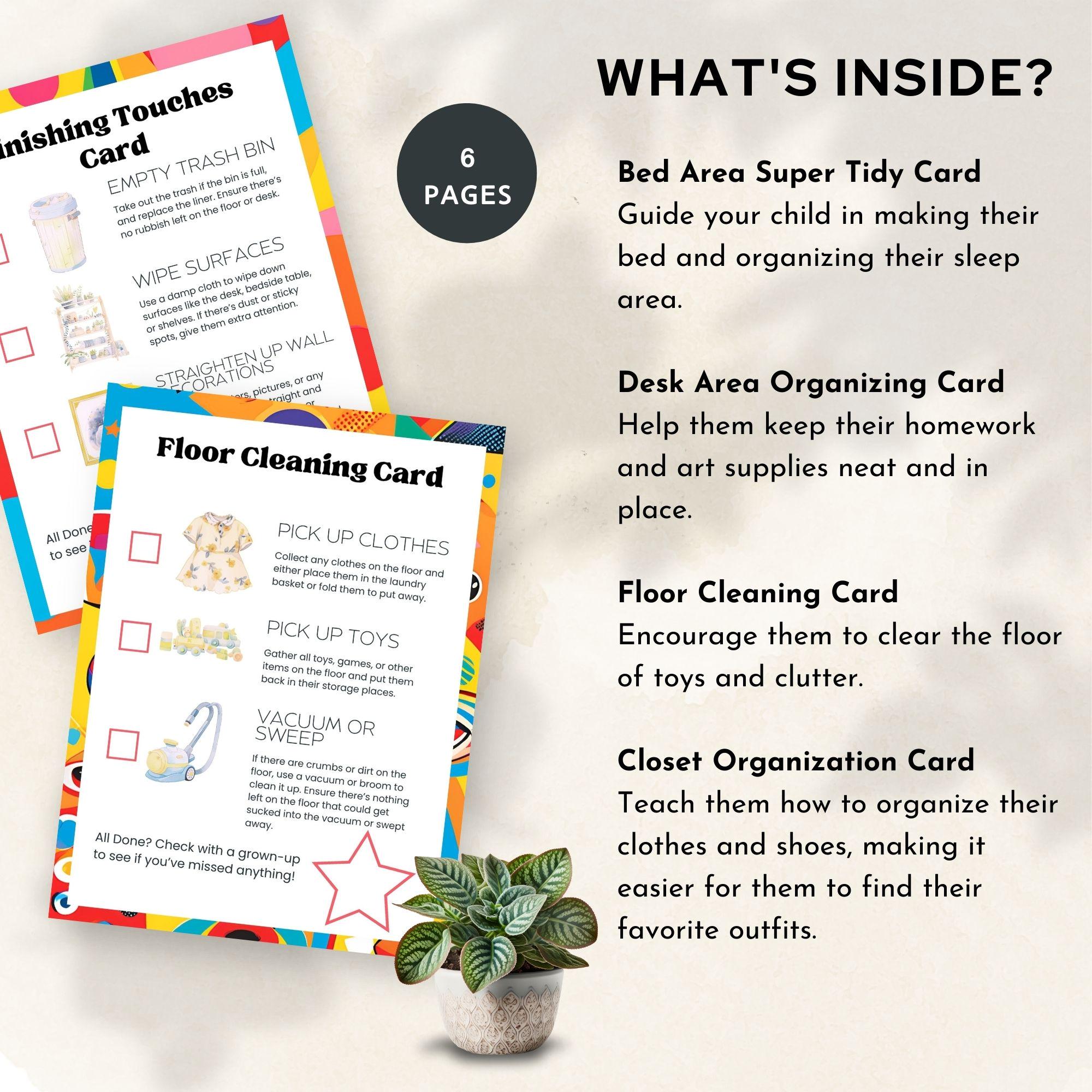 Kids Room Cleaning Checklist Tidy Room Cleaning List House Zone Family ...