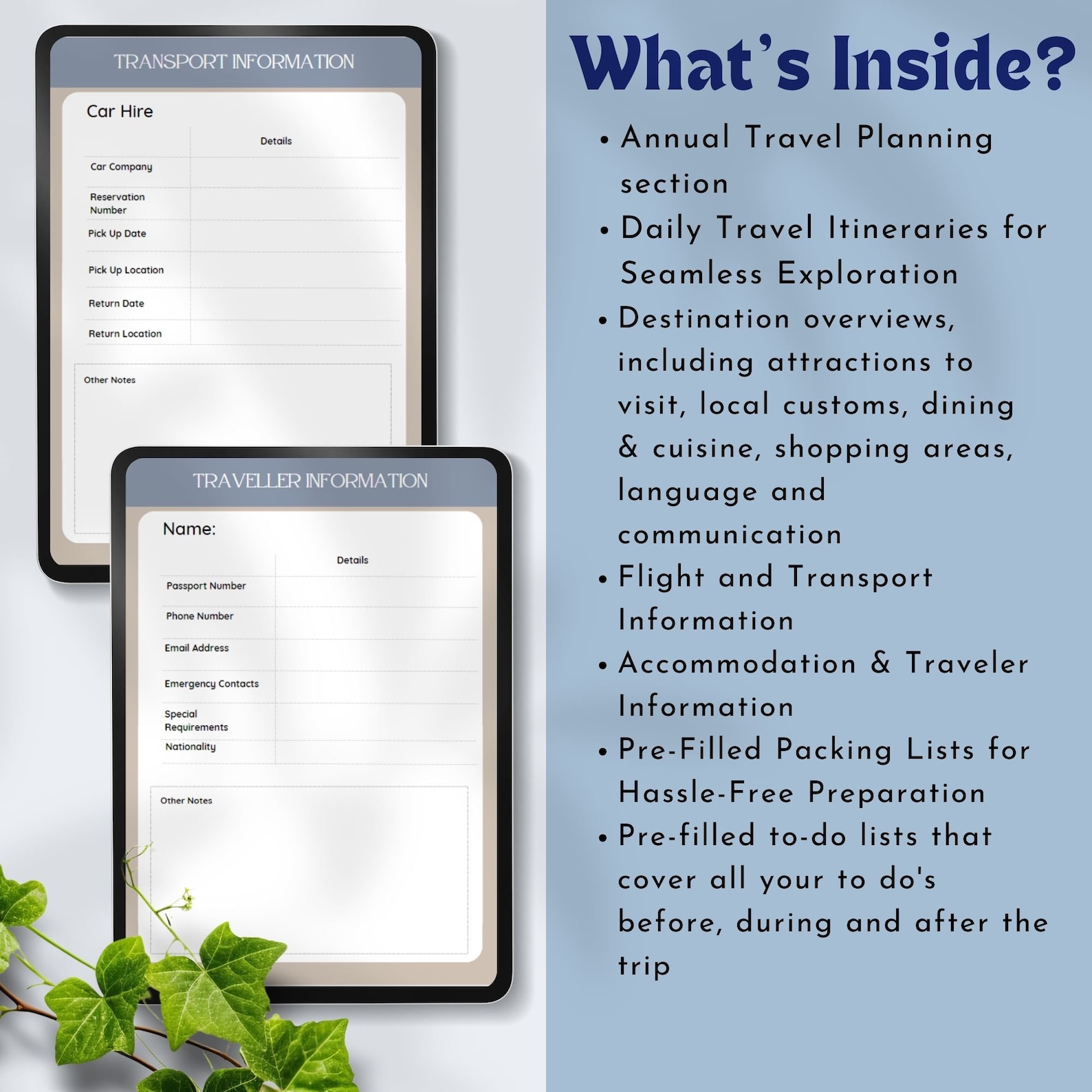 Trip Planner Plr Template Travel Guide Plan Holiday Itinerary Travel ...