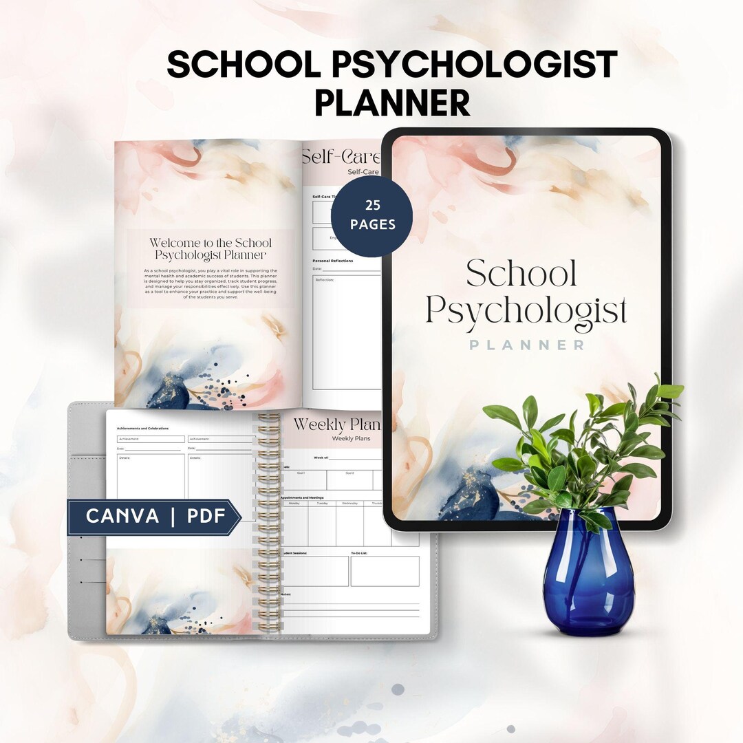 School Psychologist Digital Planner School Counselor Journal Therapy ...