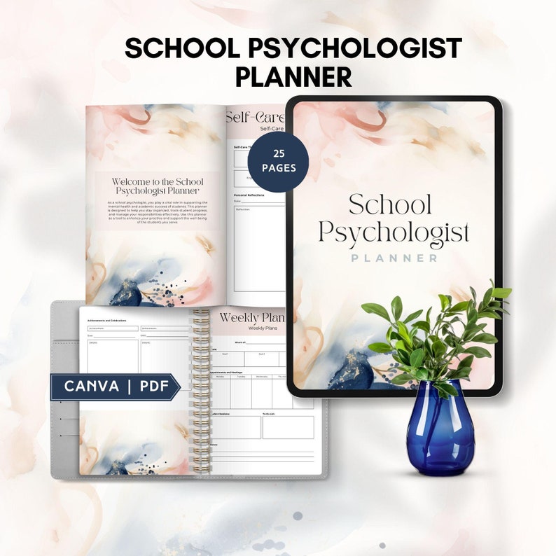 School Psychologist Digital Planner School Counselor Journal Therapy ...