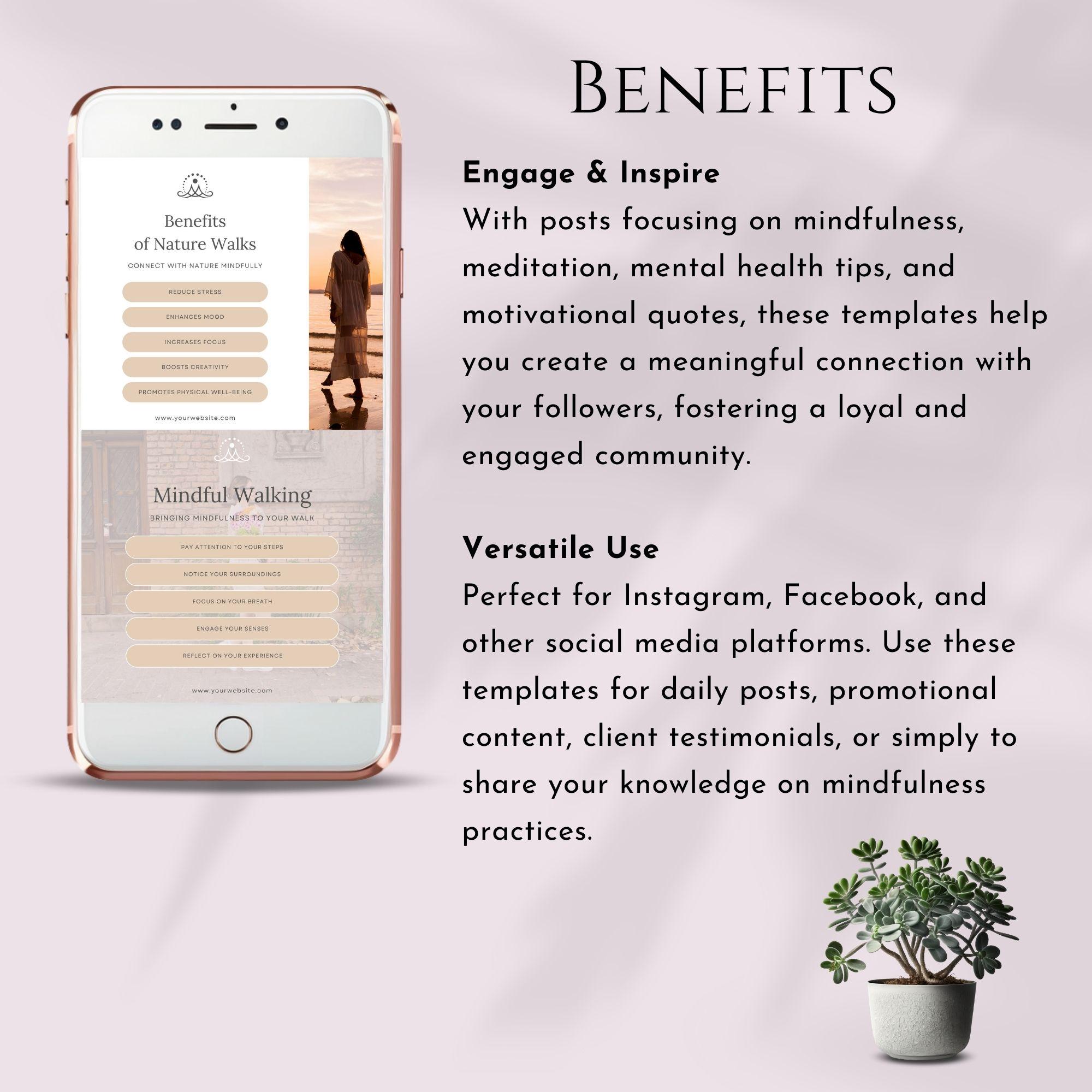 Mindfulness Coach Instagram Template Mindful Coach Social Bundle ...