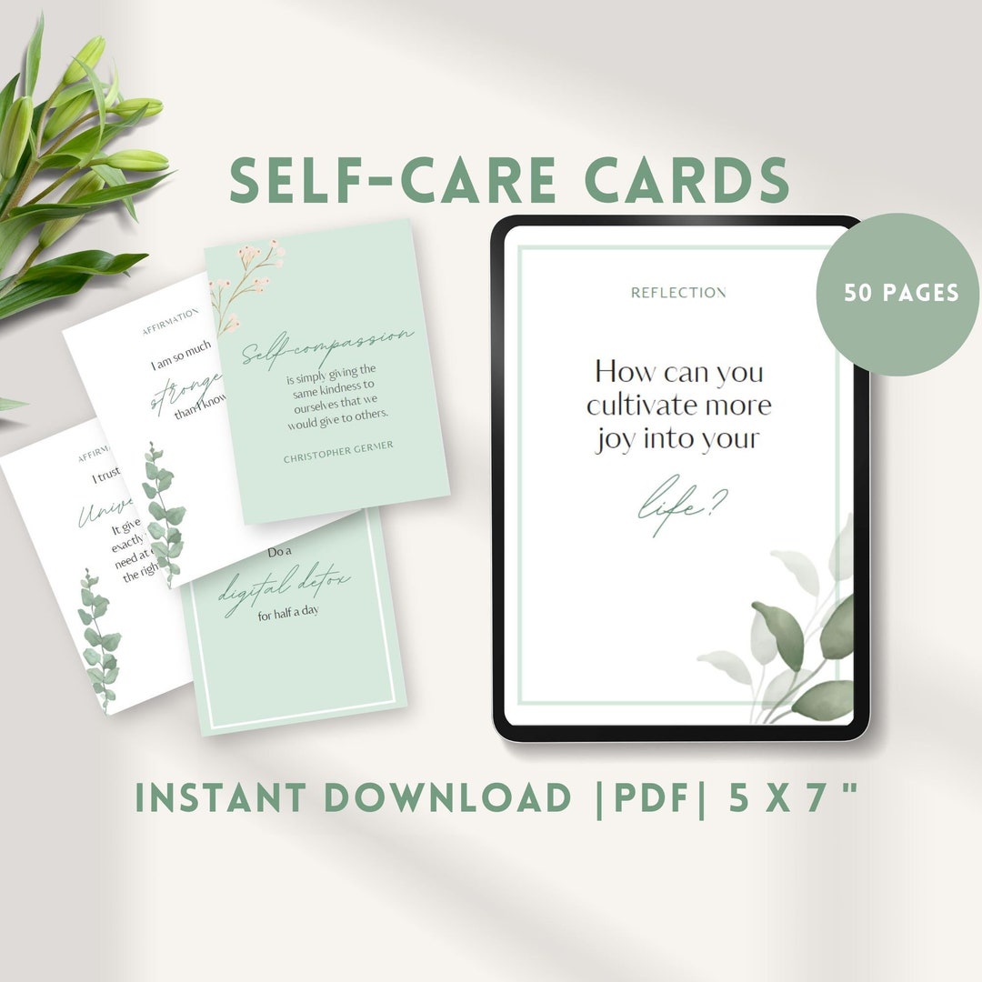 Self Care Activity Cards Self Care Activity Book Self Love Affirmations ...