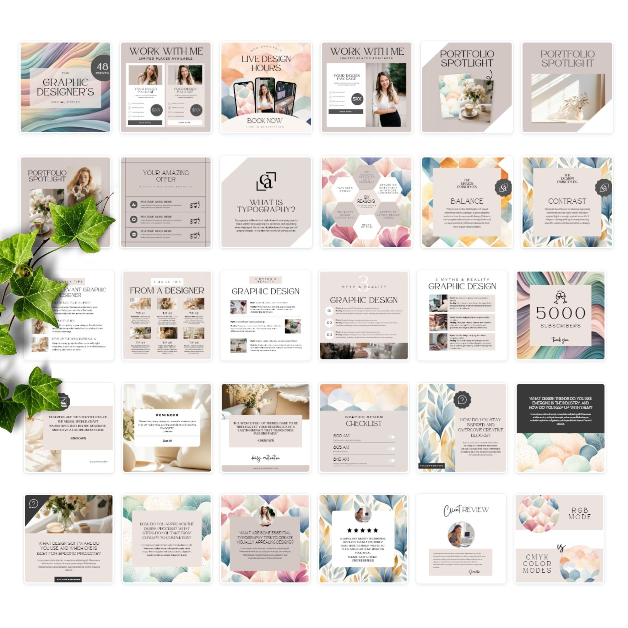 Graphic Design Instagram Templates Canva Designer Professional - Etsy