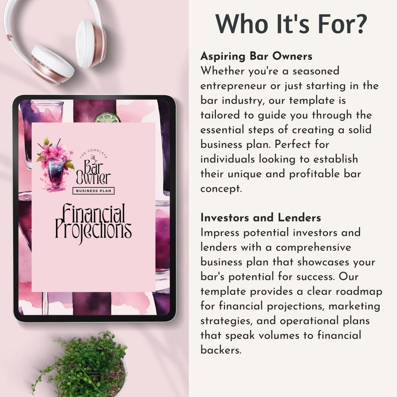 Bar Business Plan Template Cocktail Lounge Business Planner Wine Bar ...