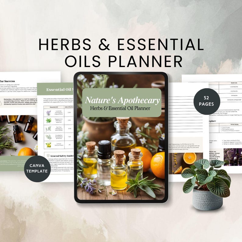 Herbs and Essential Oil Planner Aromatherapy Journal Herbal Blend ...