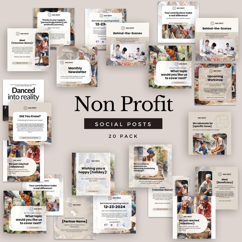 Non Profit Social Media Post Templates for Charity Instagram Volunteer ...