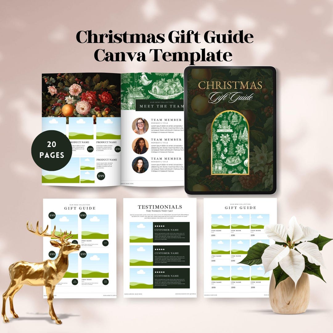 Holiday Gift Guide Template Christmas Product Catalog Digital Xmas Gift ...