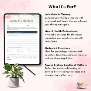 Distress Tolerance Worksheet DBT Emotional Regulation Therapy Workbook ...