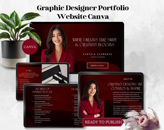 Portfolio Website Template for Designers, Graphic Design Portfolio ...