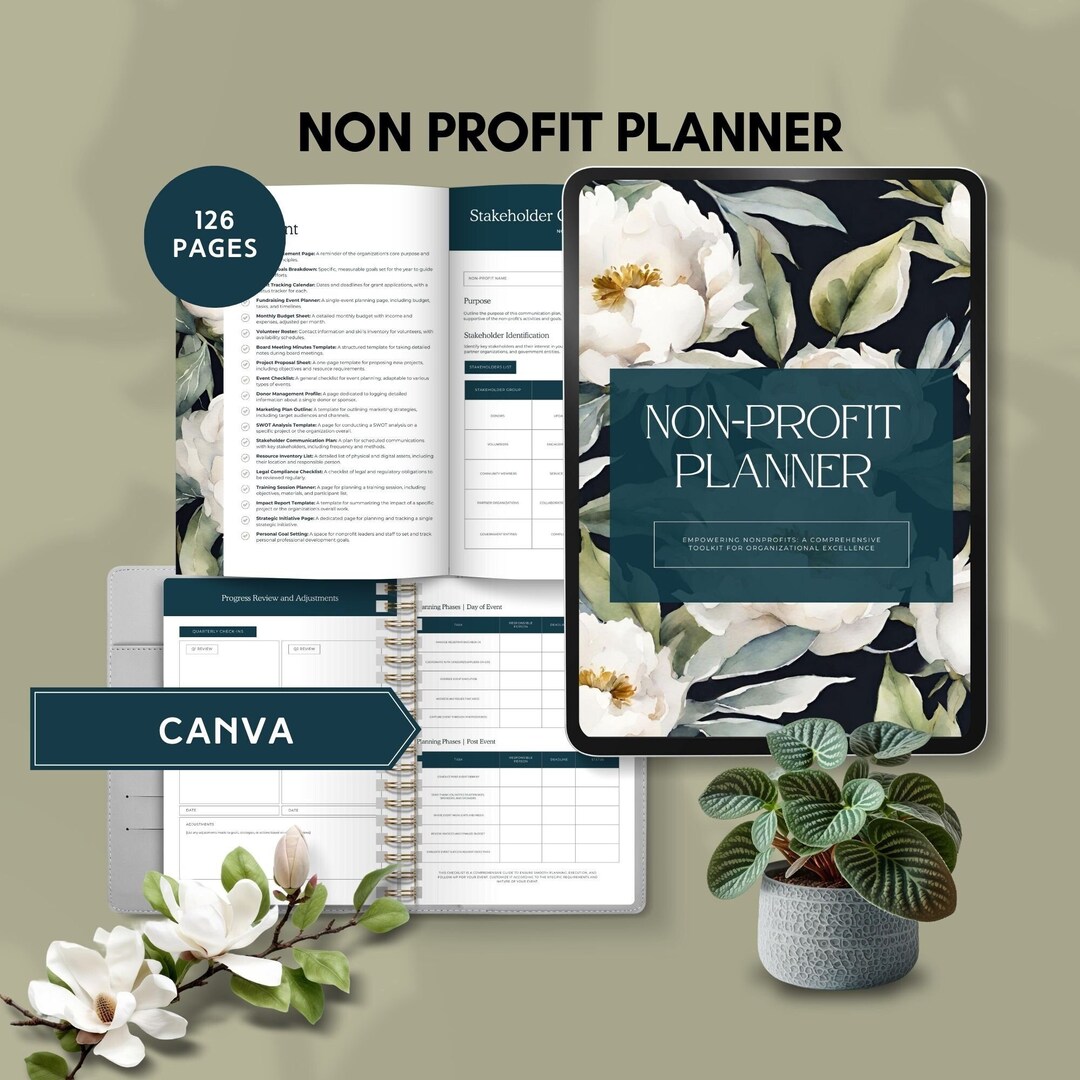 Non Profit Event Planner Template Canva Religious Organization Plan ...