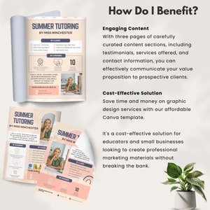 Tutoring Flyer Canva Summer Tutor Flyer Private Teacher Leaflet Online ...