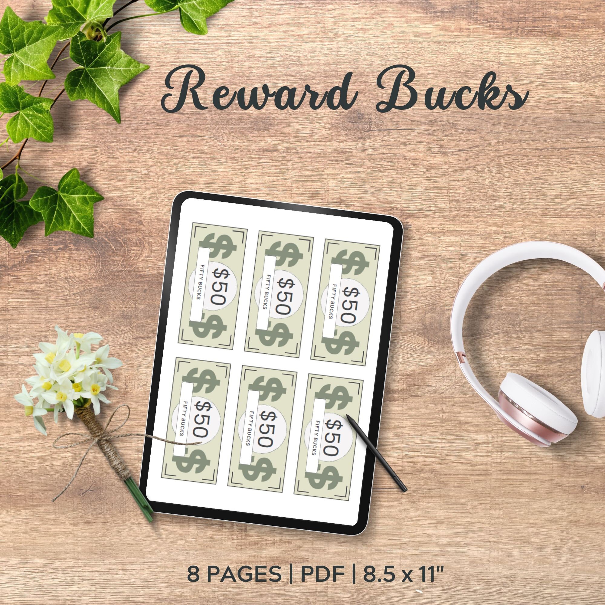 Kids Reward Bucks and Chart Classroom Good Behavior Bucks Mom Bucks ...