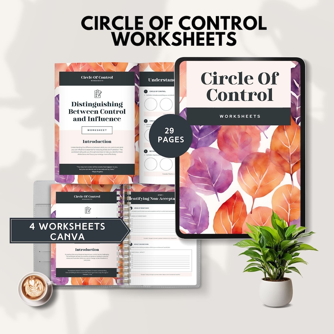 Circle of Control Worksheet Anxiety Relief Workbook Things I Can ...