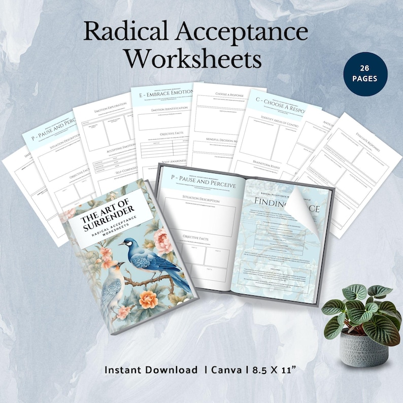 Radical Acceptance Worksheet DBT Coping Skills Emotional Regulation ...