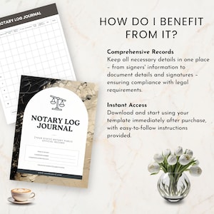 Printable Notary Journal Template Notary Public Journal Pages Notary ...