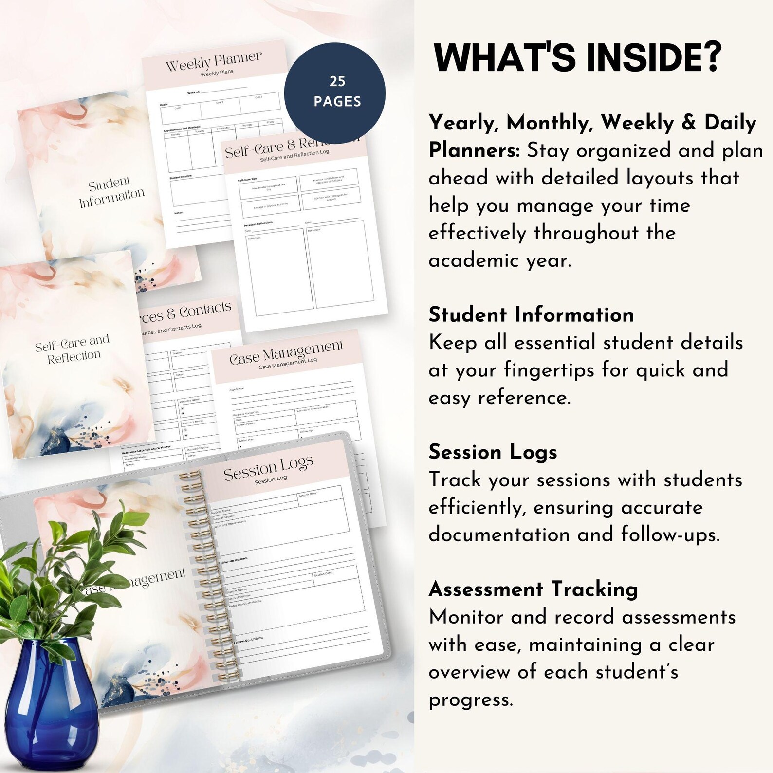 School Psychologist Digital Planner School Counselor Journal Therapy ...