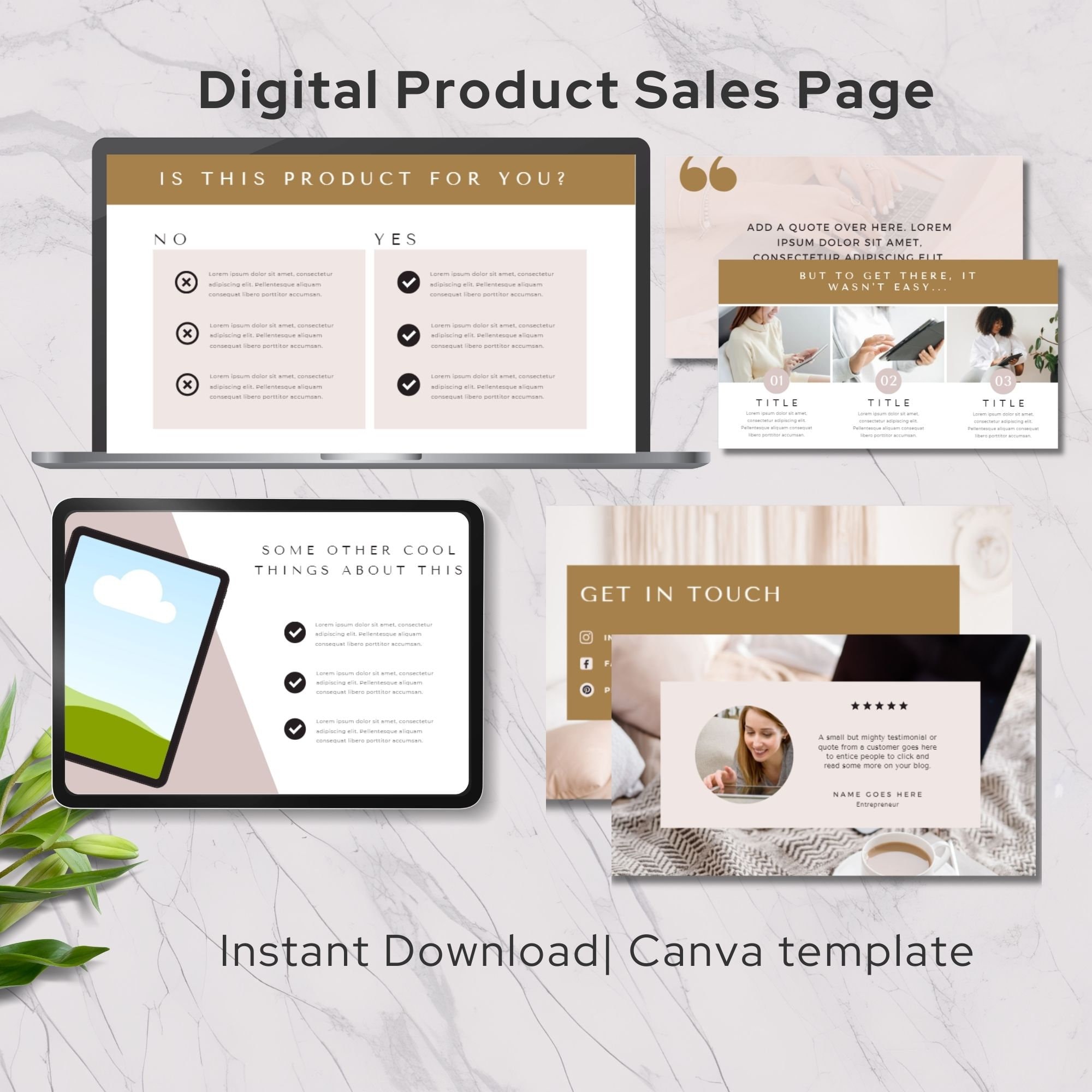 Canva Sales Page Template Planner Sales Landing Page Template Digital ...