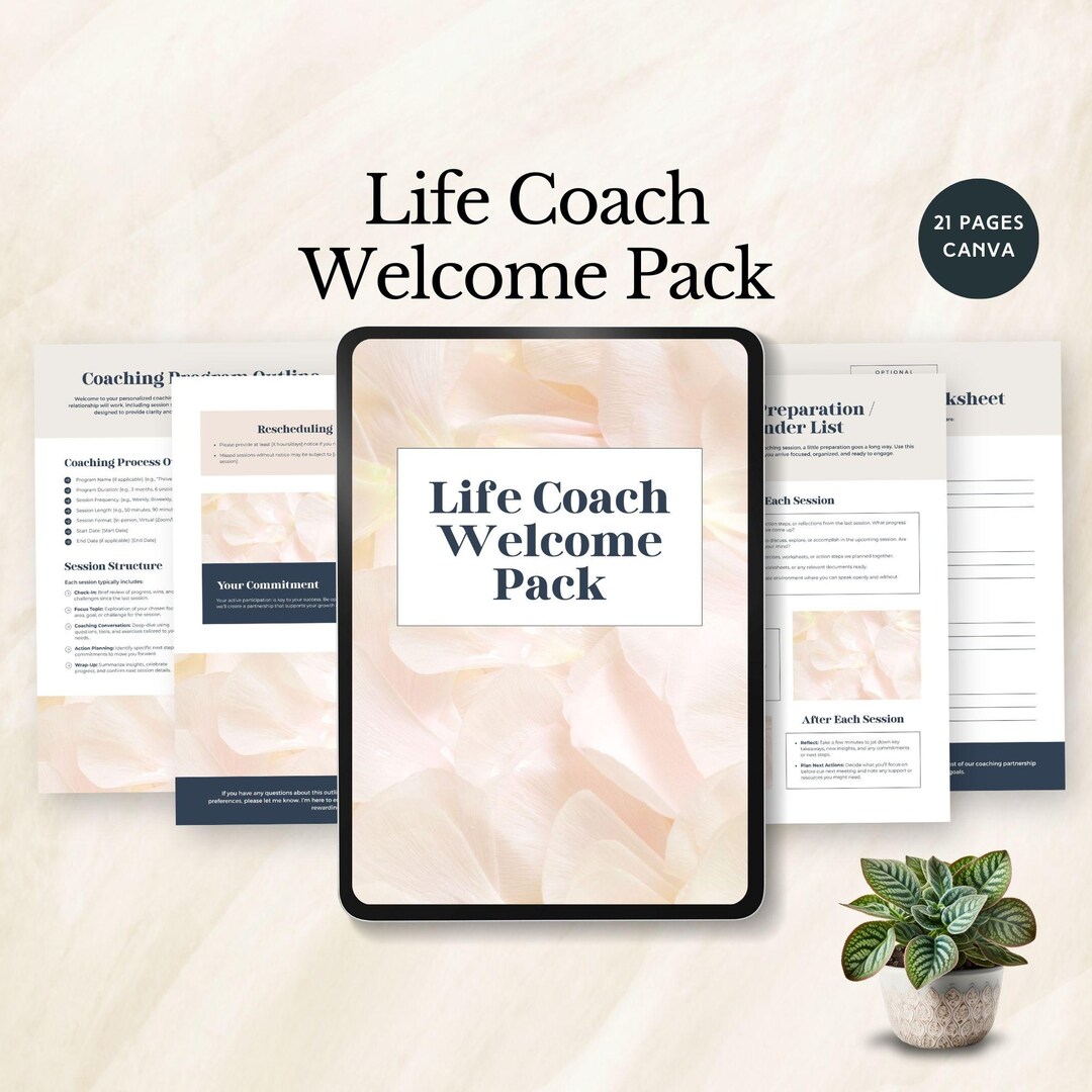 Life Coach Welcome Pack New Client Onboarding Starter Kit Customer ...