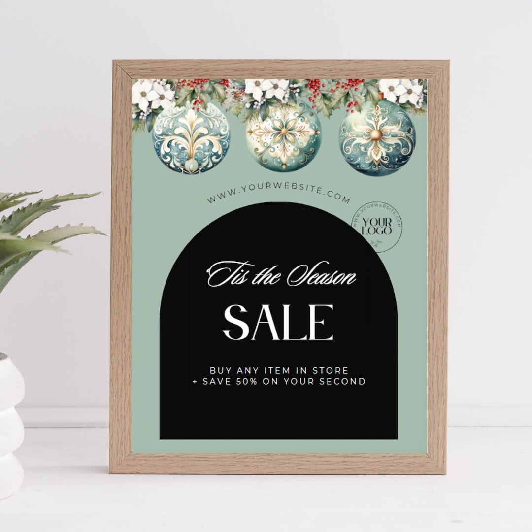 Holiday Store Hours Template Christmas Business Hours Sign Editable ...