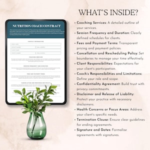 Nutrition Coach Contract Template Wellness Coach Client Onboarding ...