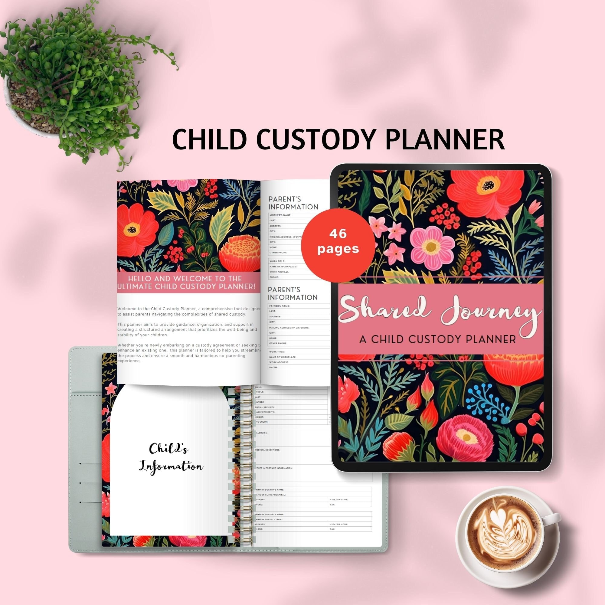 Child Custody Planner Printable Child Custody Tracker Divorce Planning ...