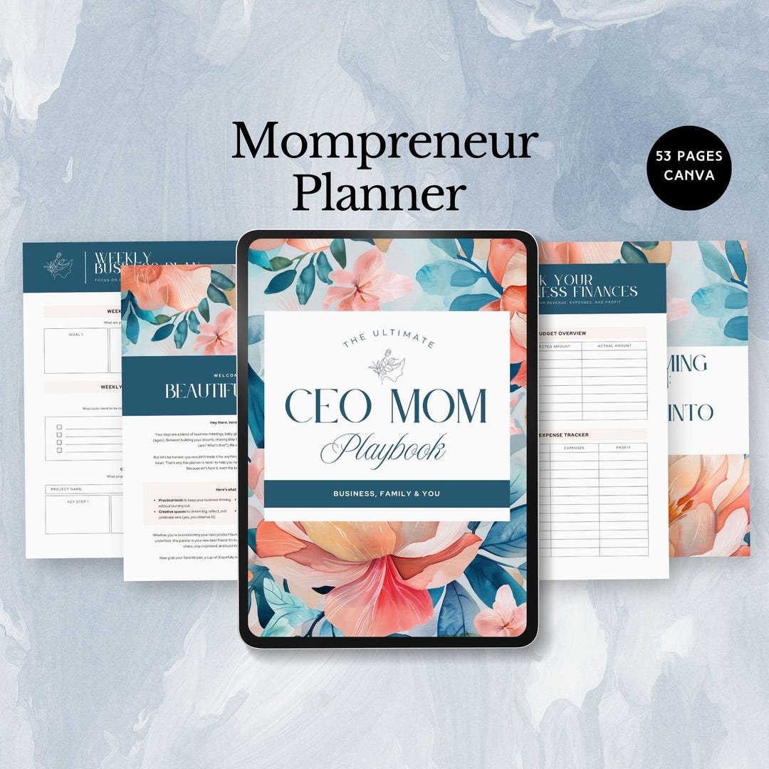 Mompreneur Planner for Busy Mums Organizer Entrepreneur Tracker Family ...